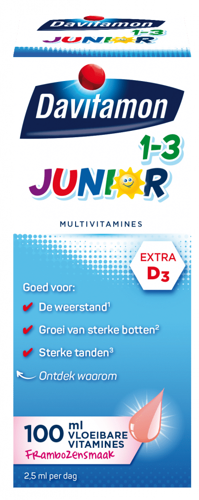 Davitamon Junior 1+ Vloeibare Vitamines: voor de weerstand