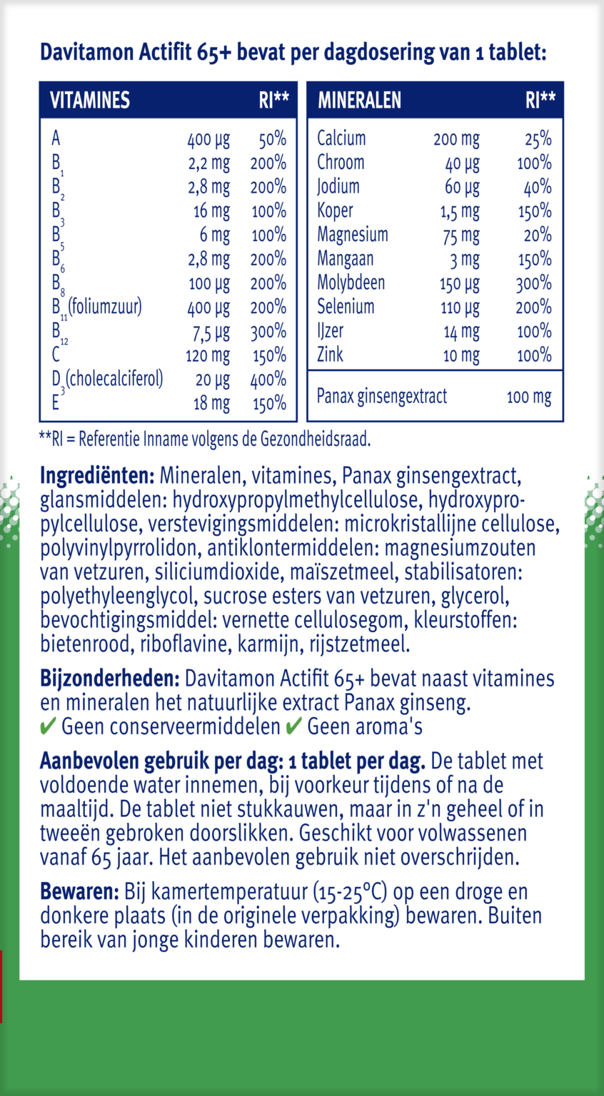 Davitamon Actifit 65+ tabletten