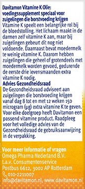 Davitamon Vitamine K Olie: voor baby's bij borstvoeding | Davitamon