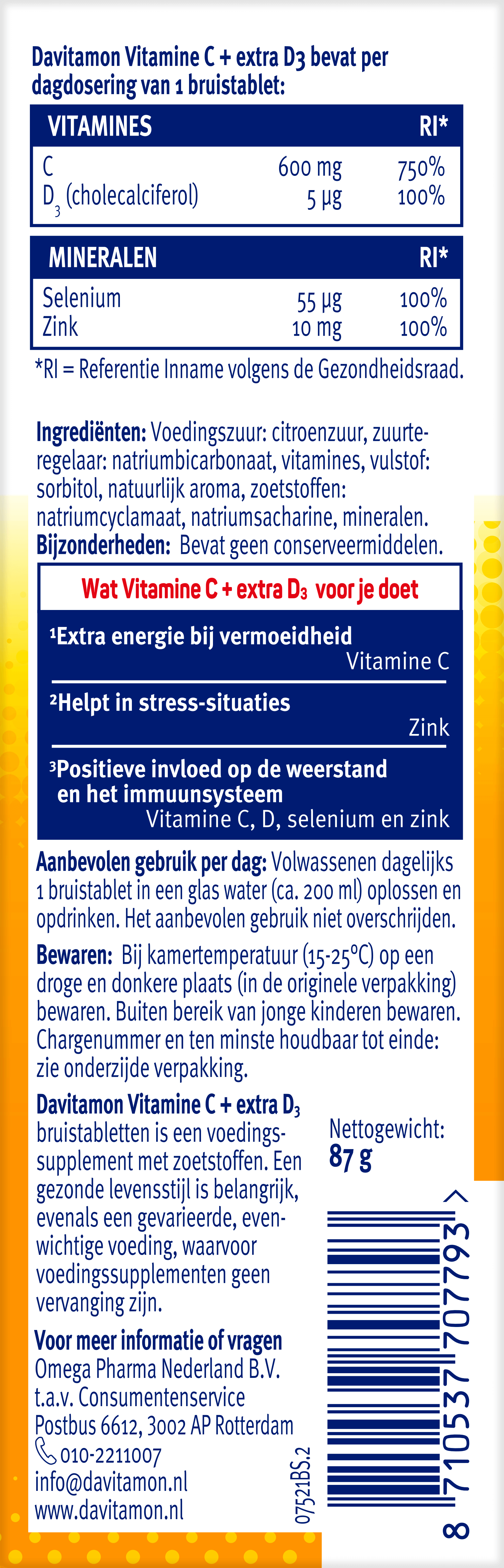 Davitamon Vitamine Forte + extra D3 15 bruistabletten