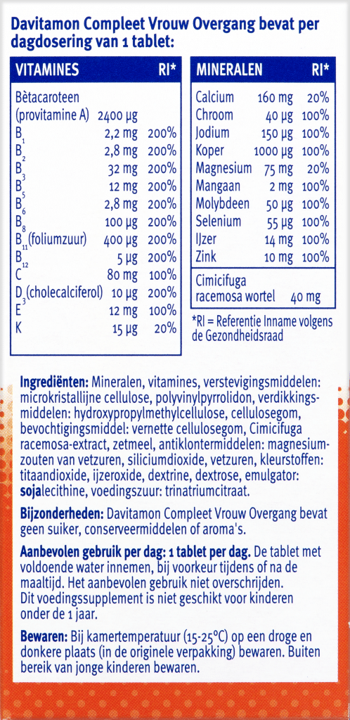 Davitamon Compleet Vrouw Overgang: helpt bij overgangsverschijnselen
