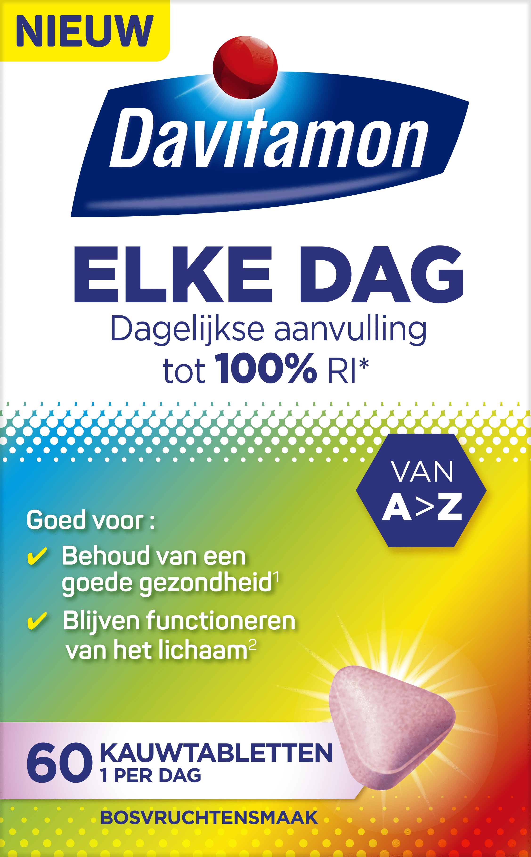 Davitamon Elke Dag Kauwtabletten: vitamines en mineralen
